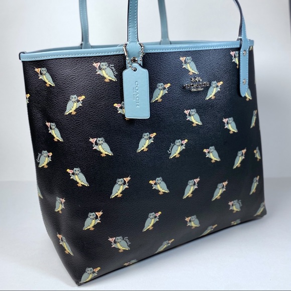 Reversible City Tote With Party Owl Print - munimoro.gob.pe